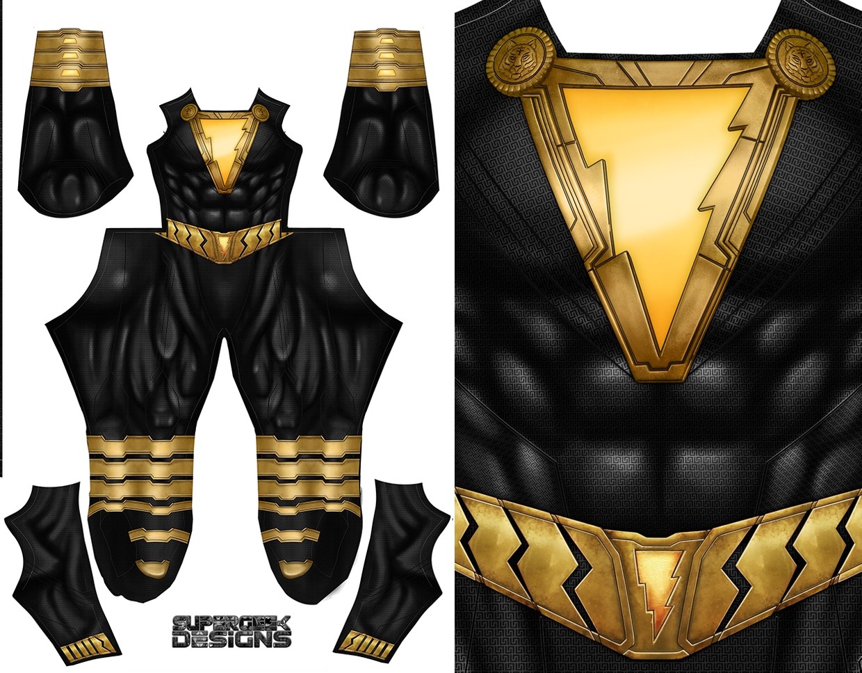 BLACK ADAM (low neckline) pattern file - SUPERGEEK DESIGNS