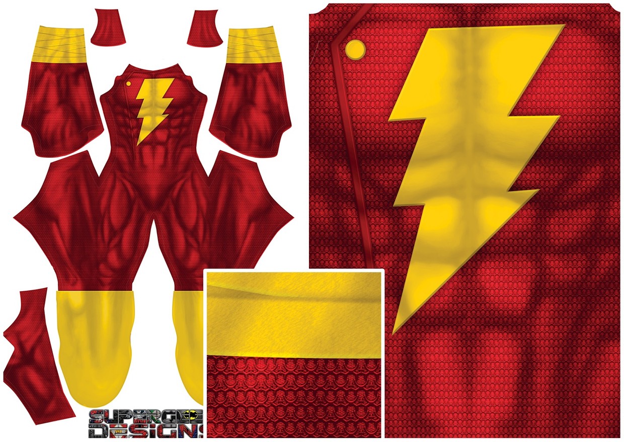 SHAZAM (Superman texture) pattern file - SUPERGEEK DESIGNS