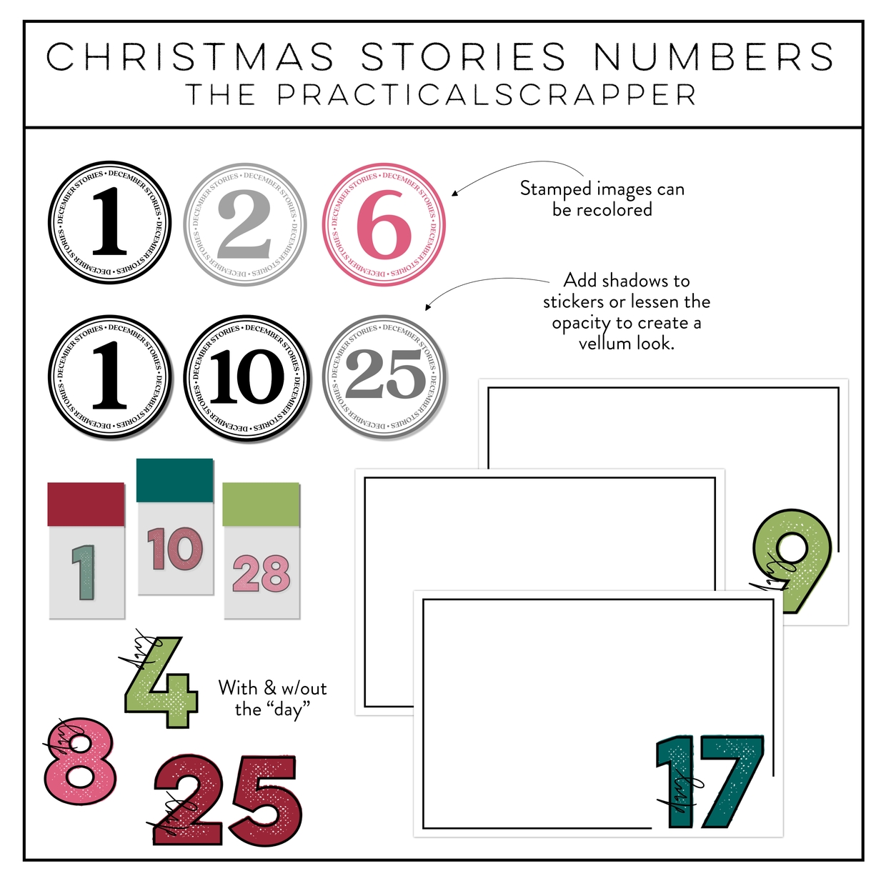 Christmas Stories Numbers - The PracticalScrapper