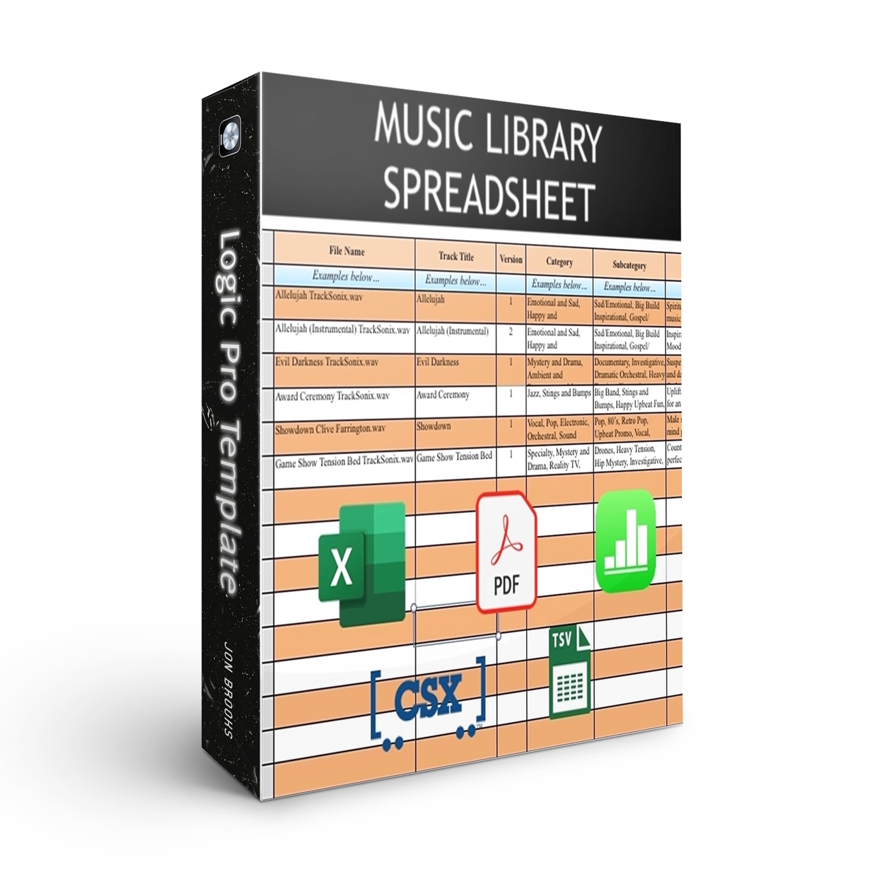 Music Library Catalog Metadata Spreadsheet Template (D - Logic Pro ...