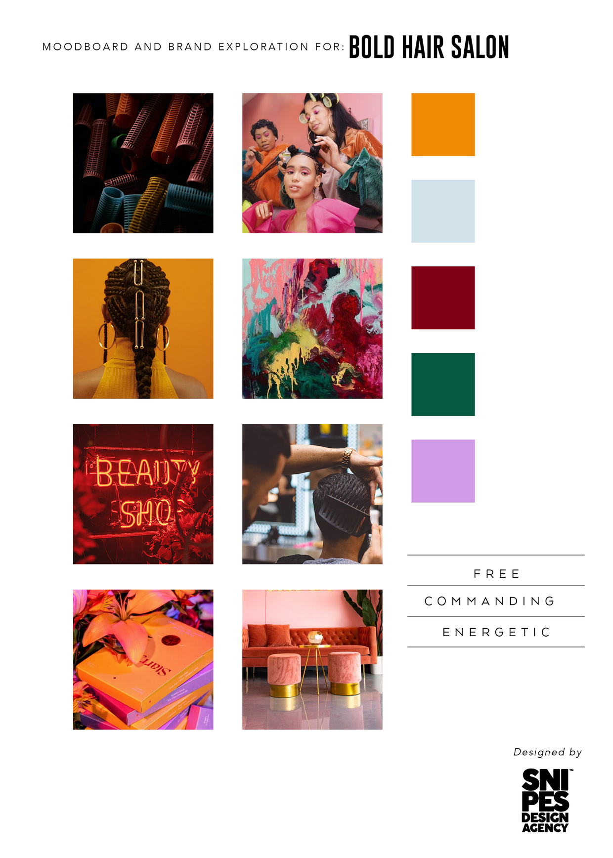 Bold Hair Salon Mood Board Design - 4231655178326989