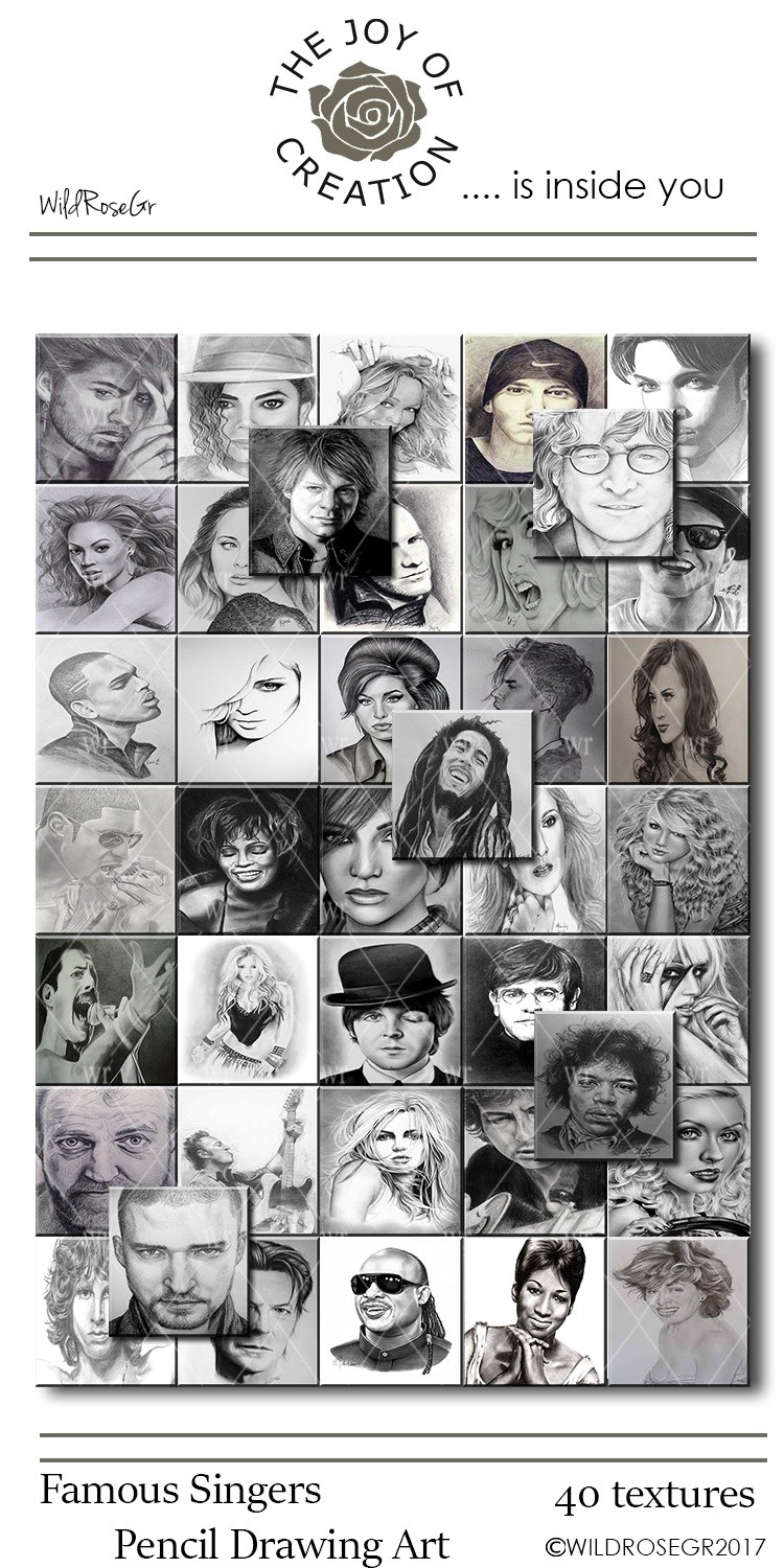 FAMOUS SINGERS PENCIL DRAWING - WildRoseGr
