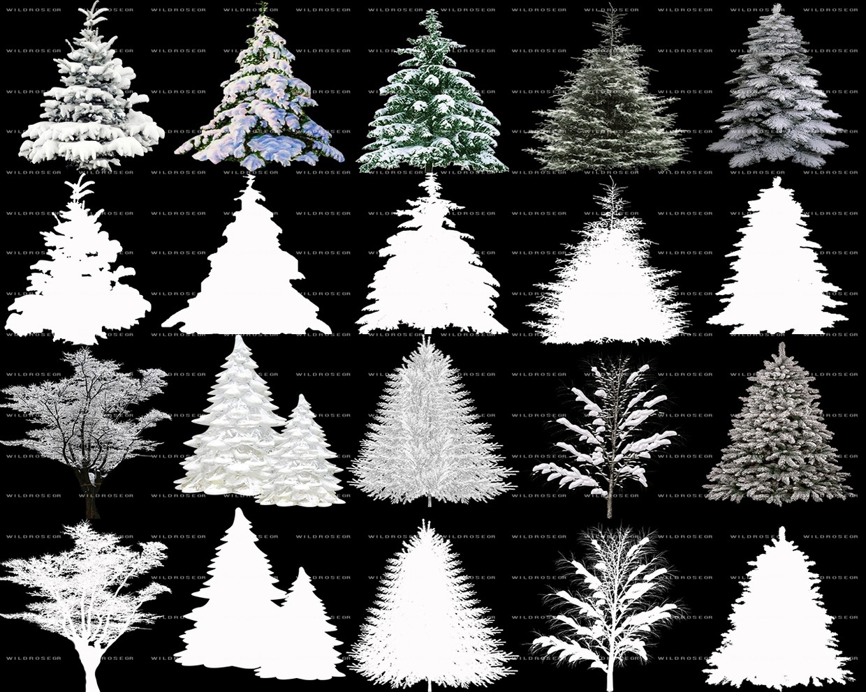 FREE SNOWY TREES - WildRoseGr