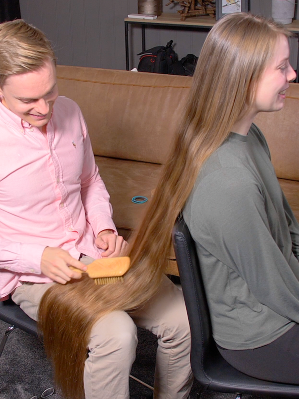 VIDEO - Christina's hair on camera and hair play - RealRapunzels