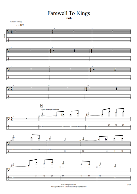 Rush - Bass Tabs by Jason