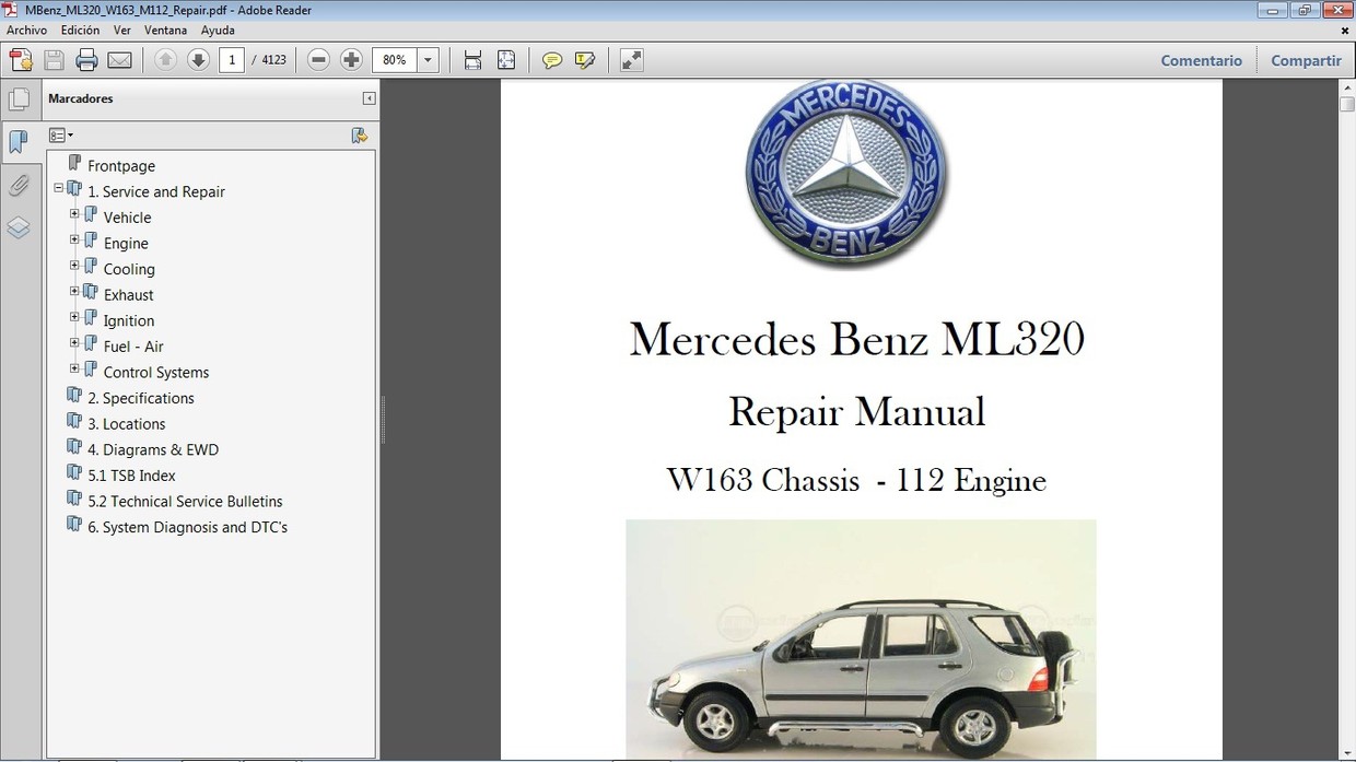 MERCEDES BENZ ML320 W163 Manual de Taller - Workshop R - Car.Repair.Manuals