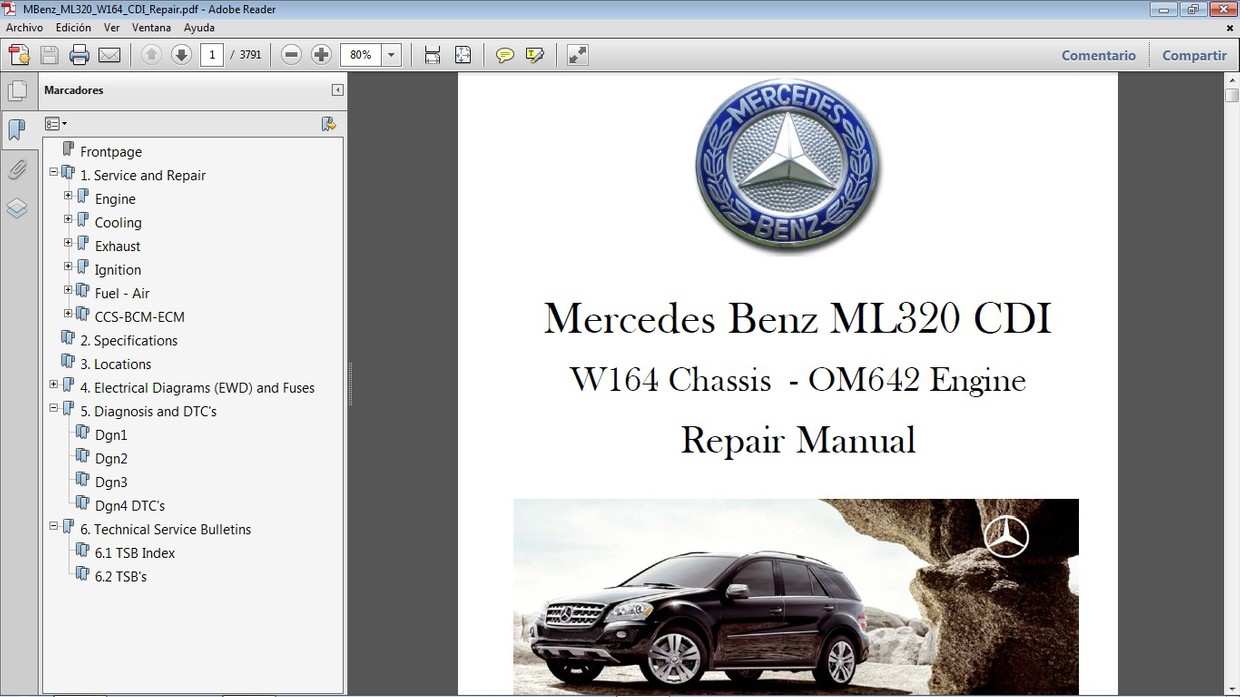 MERCEDES BENZ ML320 CDI W164 OM642 Workshop Repair Man - Car.Repair.Manuals