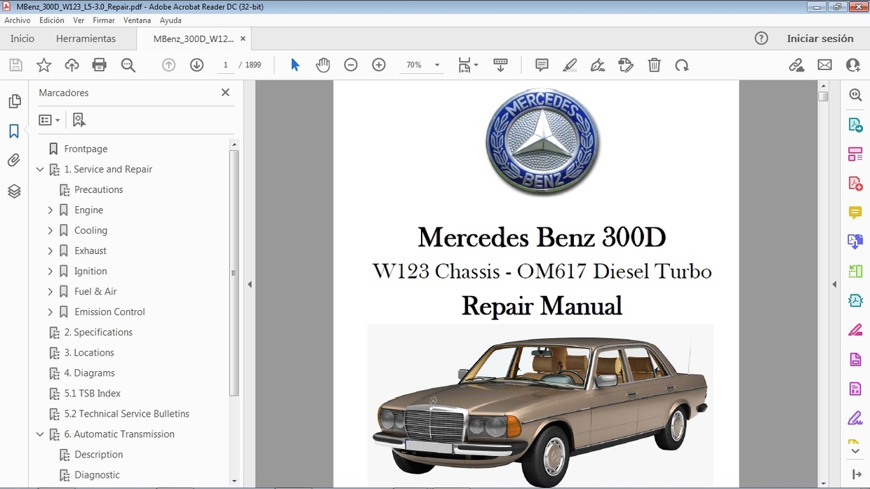 MERCEDES BENZ 300D W123 OM617 3.0 Workshop Repair - Ma - Car.Repair.Manuals