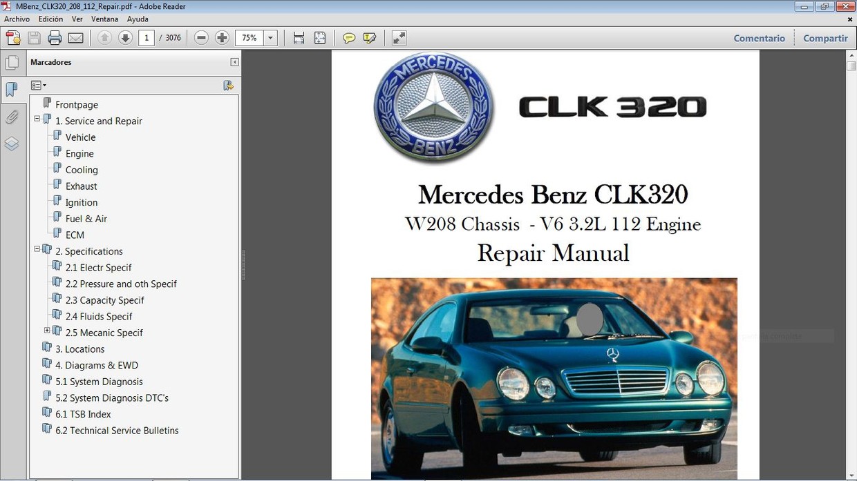 MERCEDES BENZ CLK320 W208 Workshop Repair - Manual de - Car.Repair.Manuals
