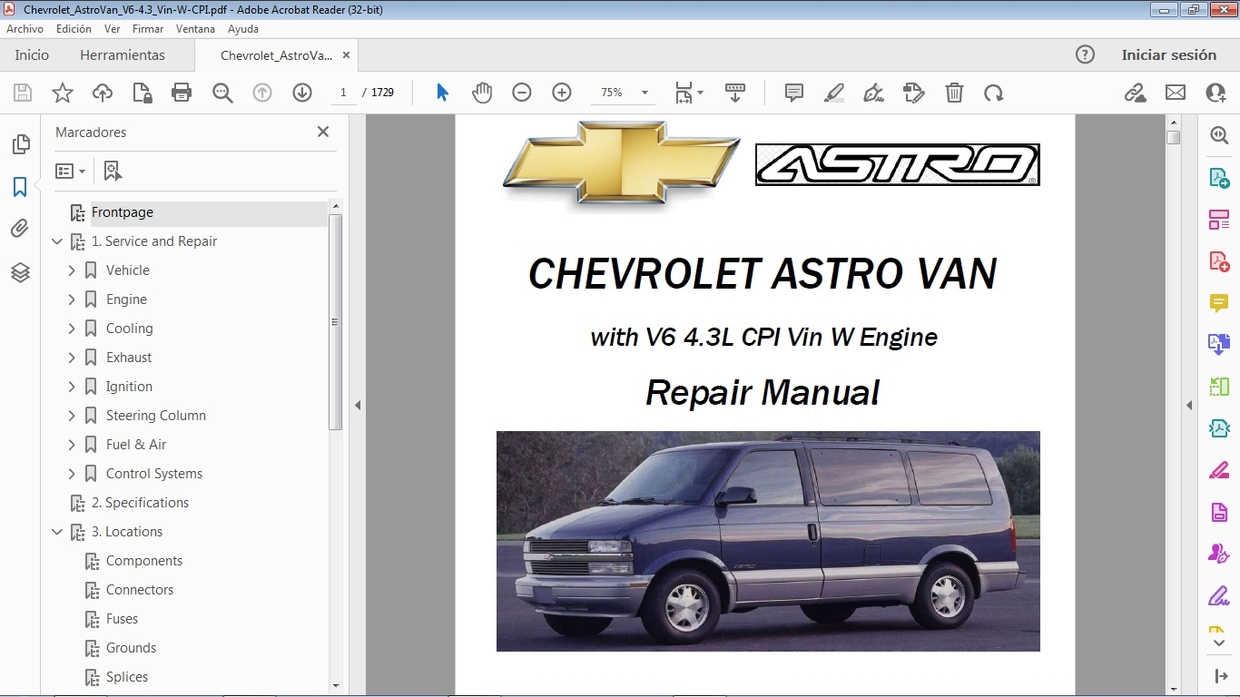 CHEVROLET ASTRO VAN 4.3 CPI 1994-1995 Workshop Repair - Car.Repair.Manuals