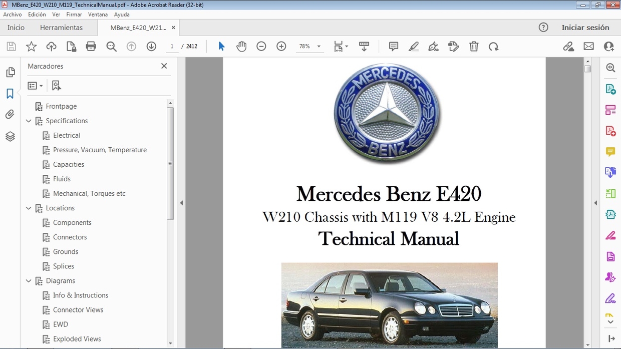 MERCEDES BENZ E420 W210 M119 Technical Manual - Inform - Car.Repair.Manuals