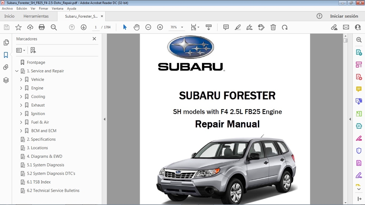 SUBARU FORESTER SH 2.5 FB25 Workshop Repair - Manual d - Car.Repair.Manuals