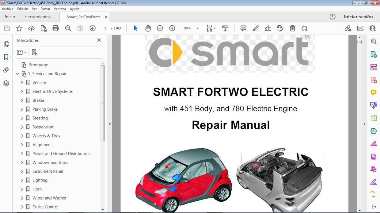 SMART FORTWO ELECTRIC Chassis 451, Motor 780 Workshop - Car.Repair.Manuals