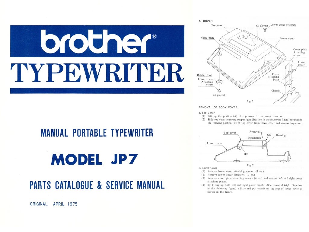 Brother JP-7 Manual Portable Typewriter Repair Adjustm - TWDB Operation ...