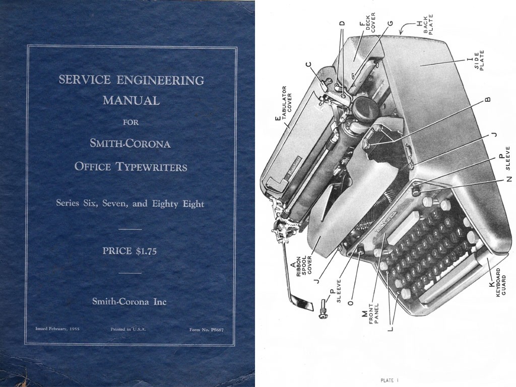 1955 Smith-Corona Series 6 & 7 & 88 Standard Typewrite - TWDB Operation: OOPRAP