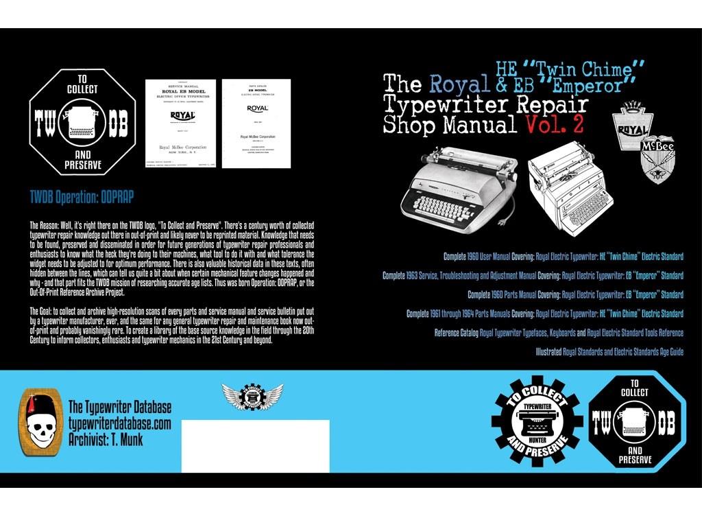 The Royal HE “Twin Chime” & EB “Emperor” Typewriter Re - TWDB Operation: OOPRAP