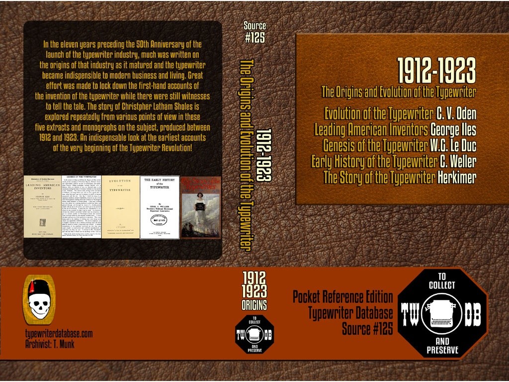 1912-1923 The Origins and Evolution of the Typewriter - TWDB Operation: OOPRAP