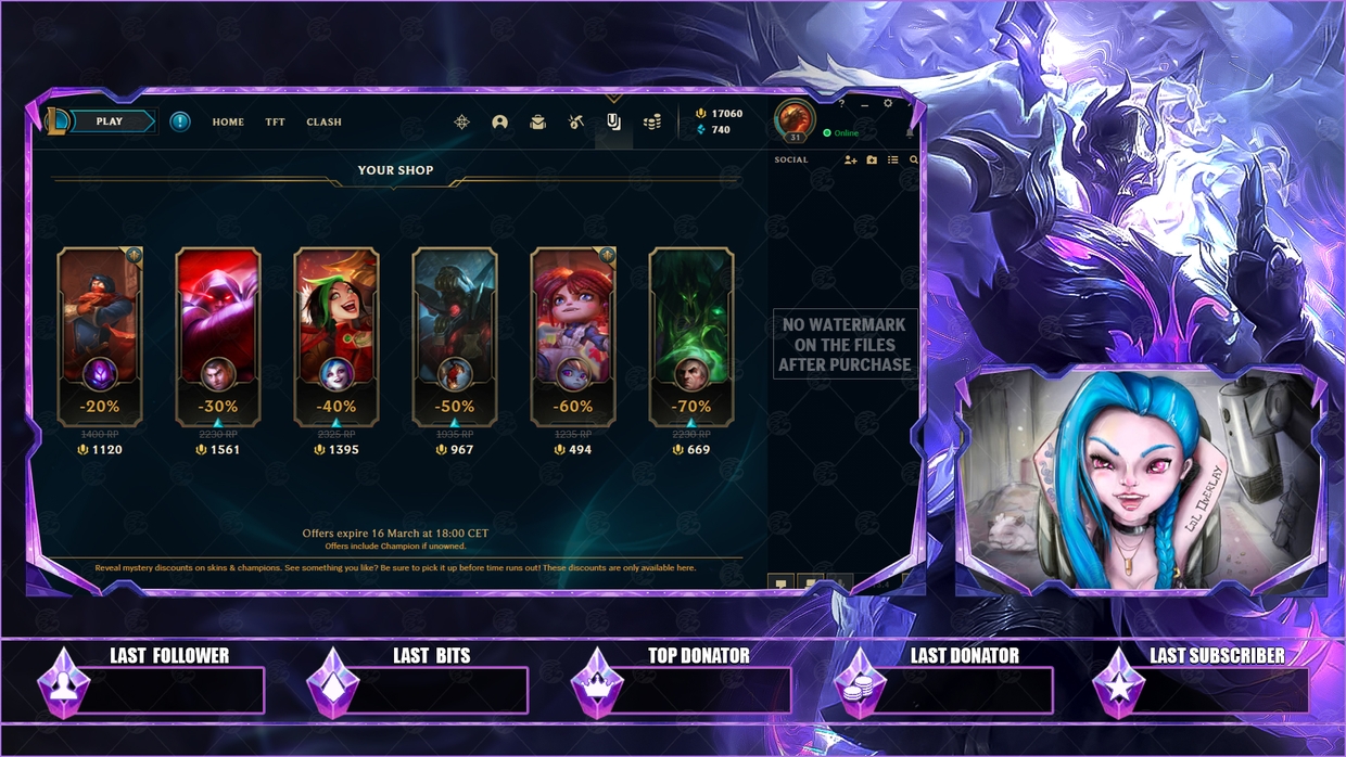 💜ASHEN GUARDIAN SHEN - LOBBY OVERLAY - LoLoverlay