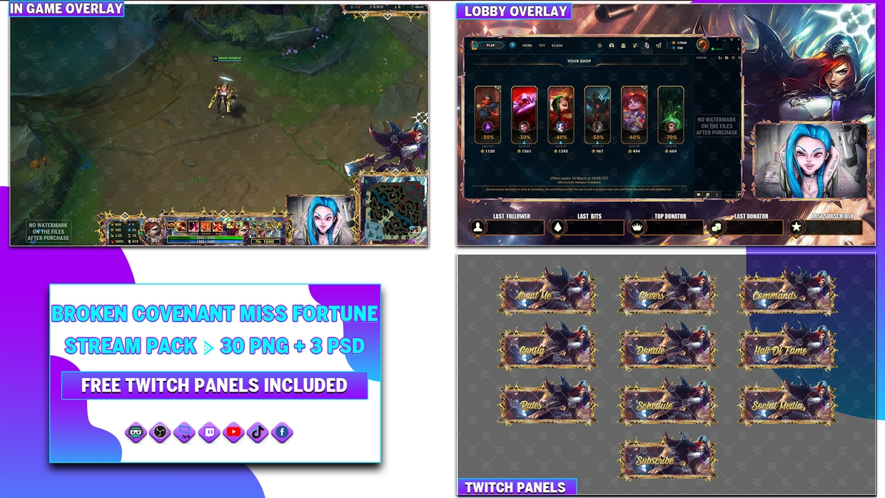 BROKEN COVENANT MISS FORTUNE - STREAM BUNDLE (+ FREE - LoLoverlay