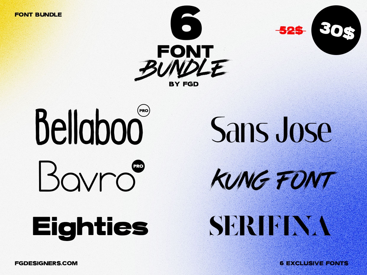 6 font bundle - FGD