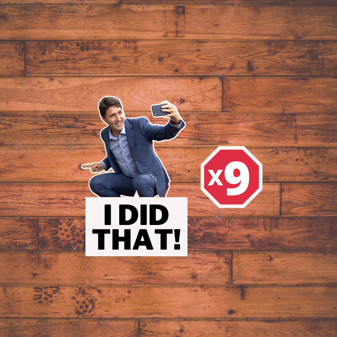 I Did That - 9 Small Trudeau Stickers - Trudeau Did That