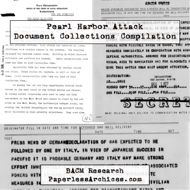 Pearl Harbor Attack Compilation Document Collection - PaperlessArchives.com