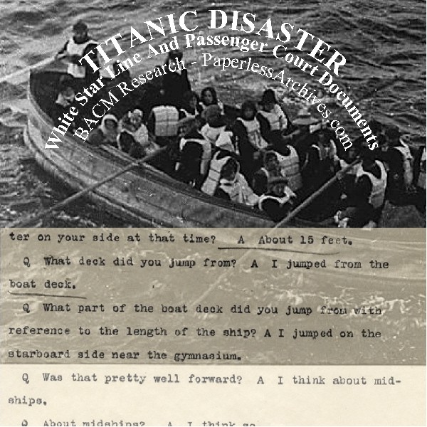 Titanic Disaster White Star Line and Passenger Court D ...