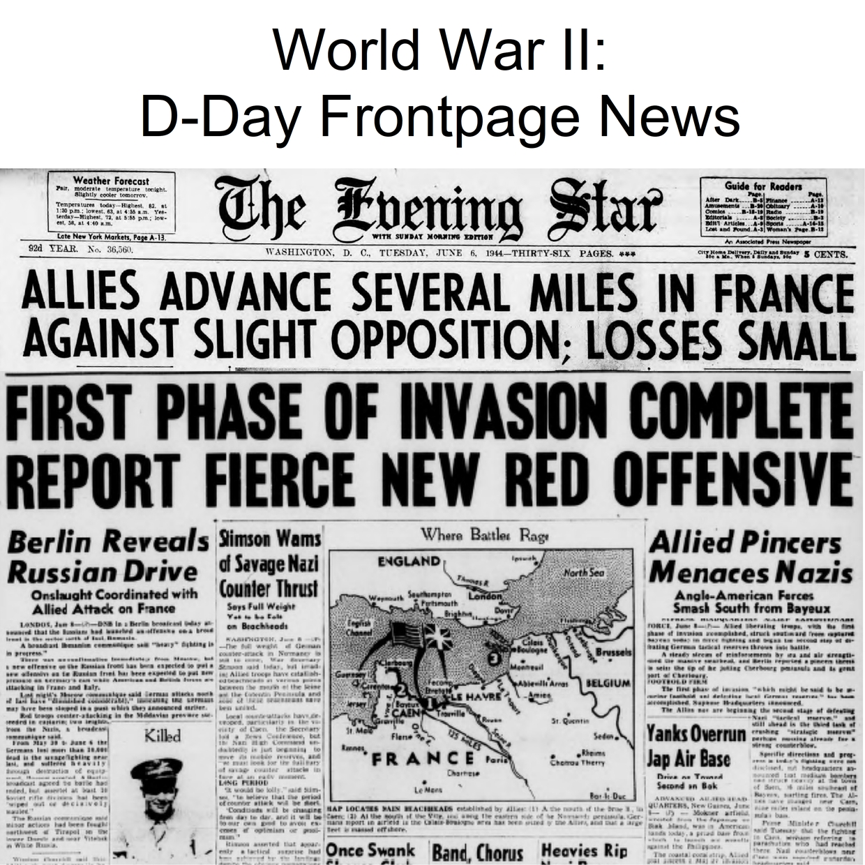 World War II: D-Day Frontpage News - PaperlessArchives.com