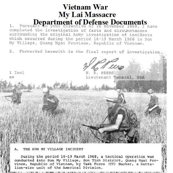 Vietnam War My Lai Massacre Department of Defense Docu ...