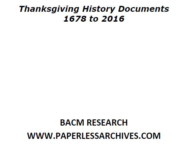 Thanksgiving Historical Documents 1678 to 2016 - PaperlessArchives.com