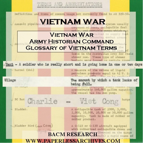 Vietnam War: Glossary of Terms/List of Abbreviations ...