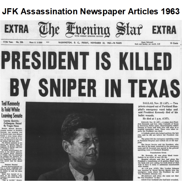 John F Kennedy Assassination Newspaper