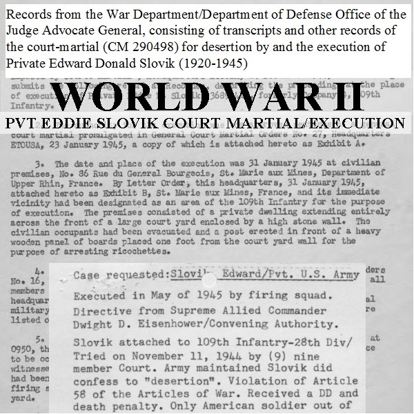 World War II: Eddie Slovik Court Martial and Execution ...