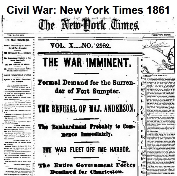 Civil War: New York Times 1861 - PaperlessArchives.com