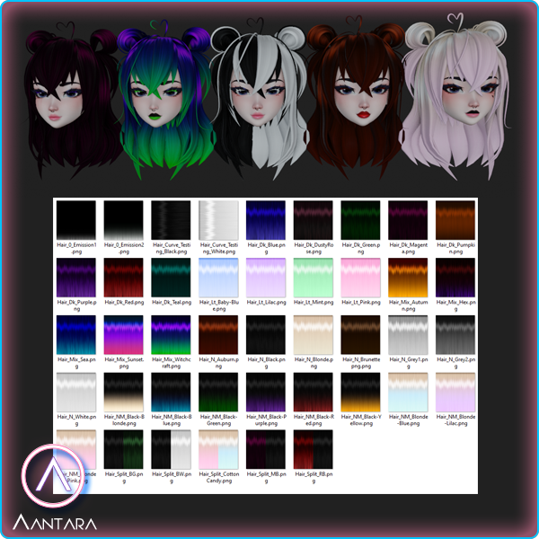 Hair Textures - A-Line: Assets by Aantara