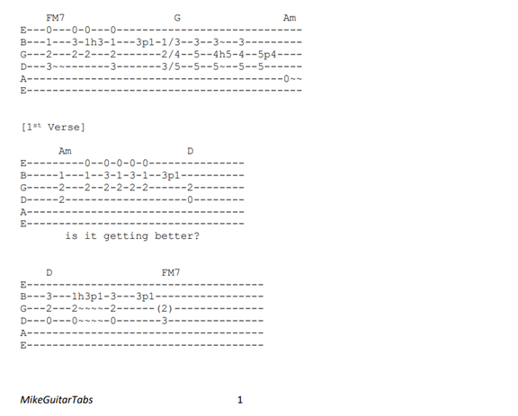 MikeGuitarTabs
