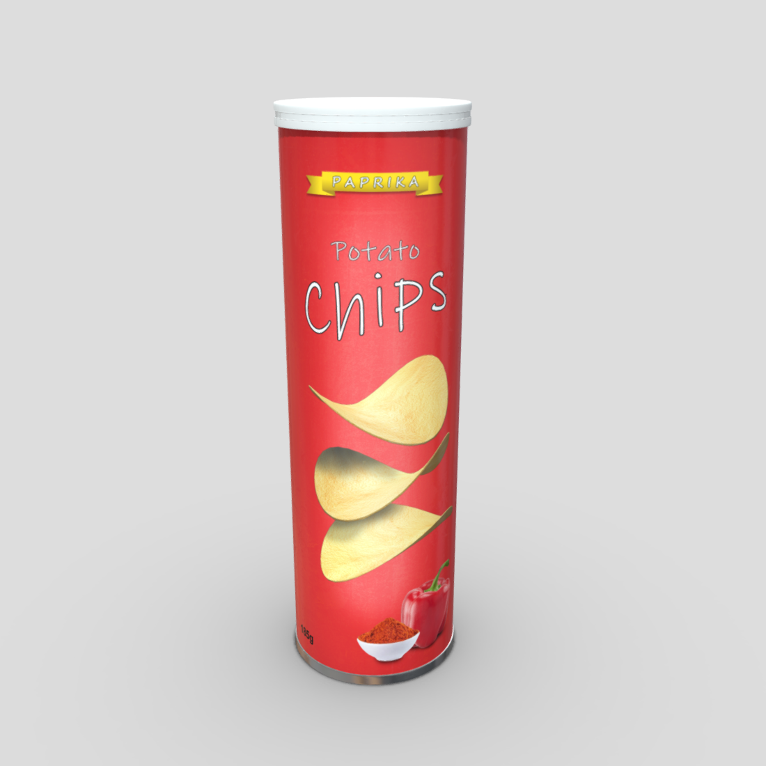 Potato Chips Tube - low poly PBR 3d model - plaggy