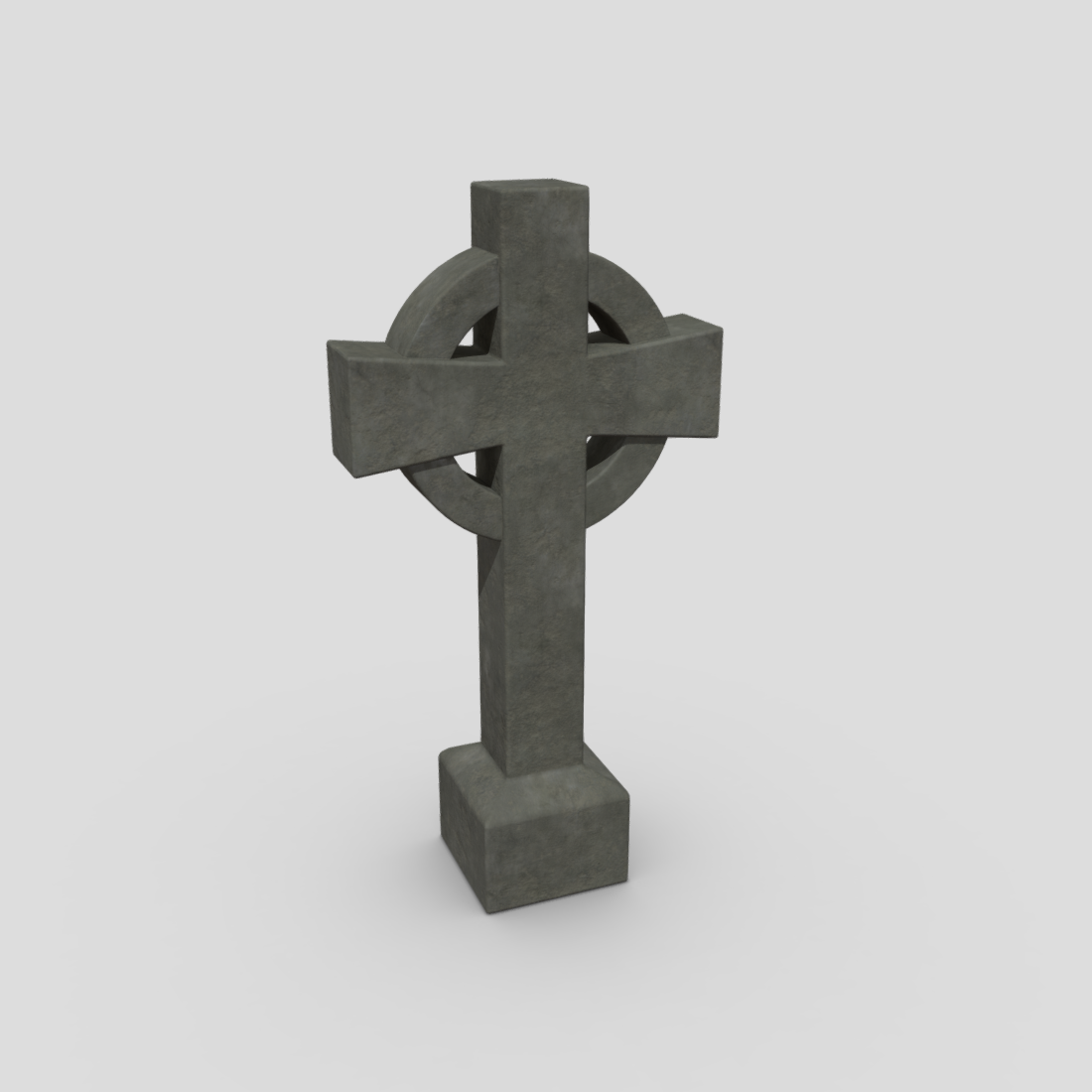 Tombstone Cross - low poly PBR 3d model - plaggy