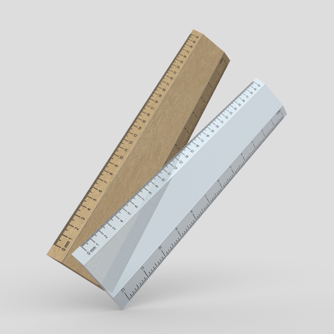Ruler - low poly PBR 3d model - plaggy