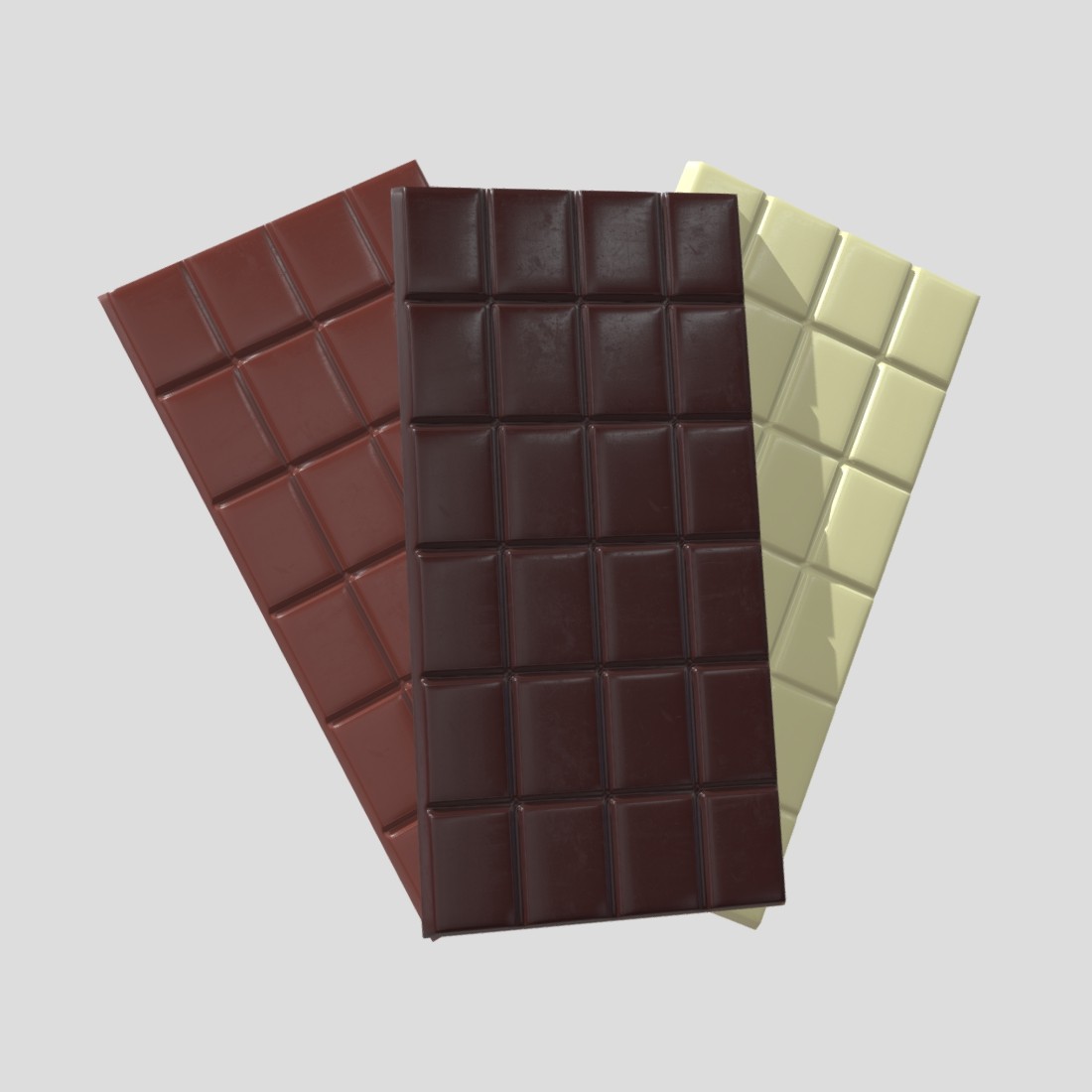 Chocolate Bars - low poly PBR 3d model - plaggy