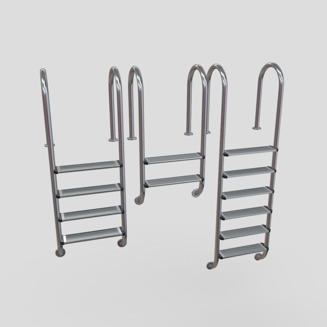 Pool Ladder Pack - low poly PBR 3d model - plaggy