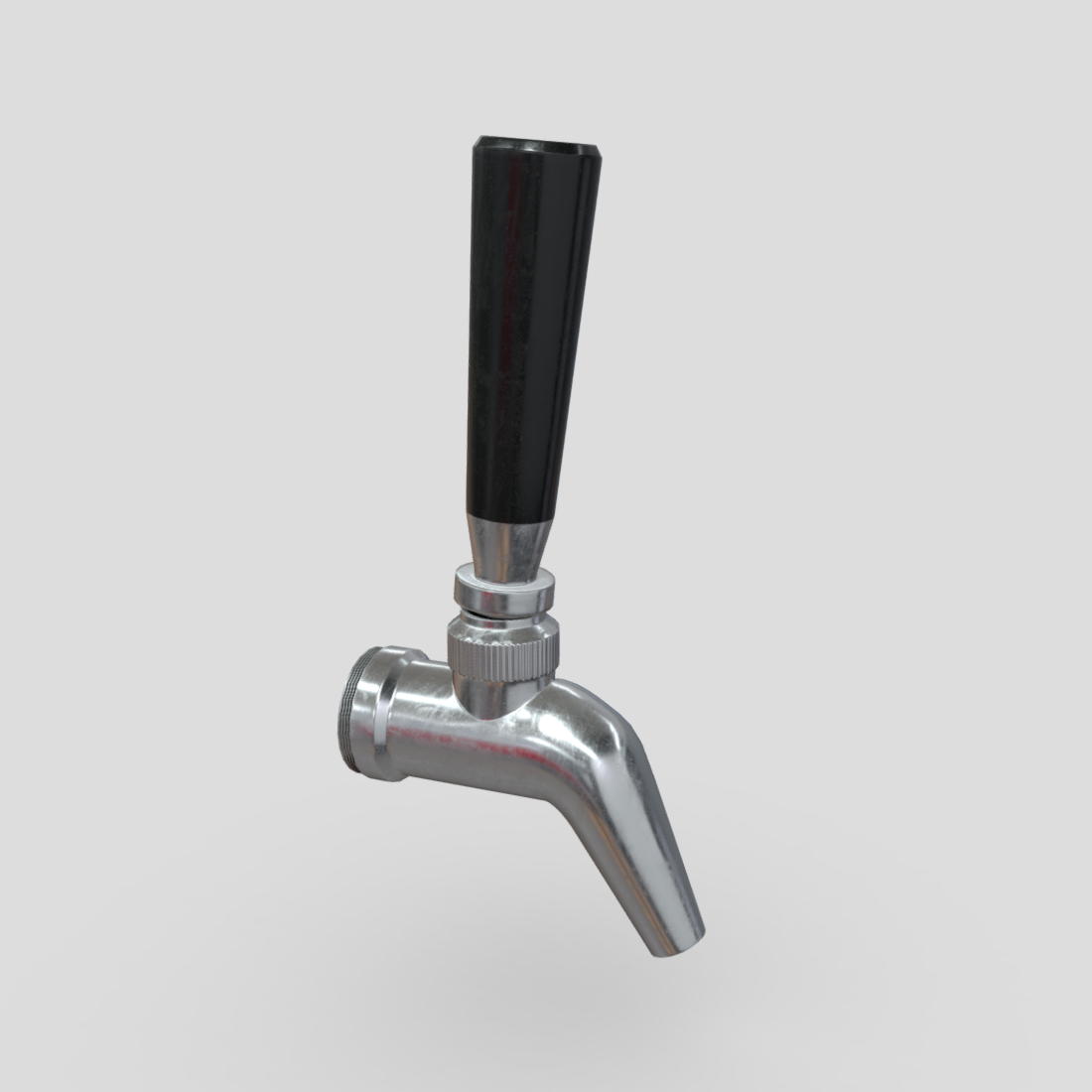 Beer Tap Faucet 2 - low poly PBR 3d model - plaggy