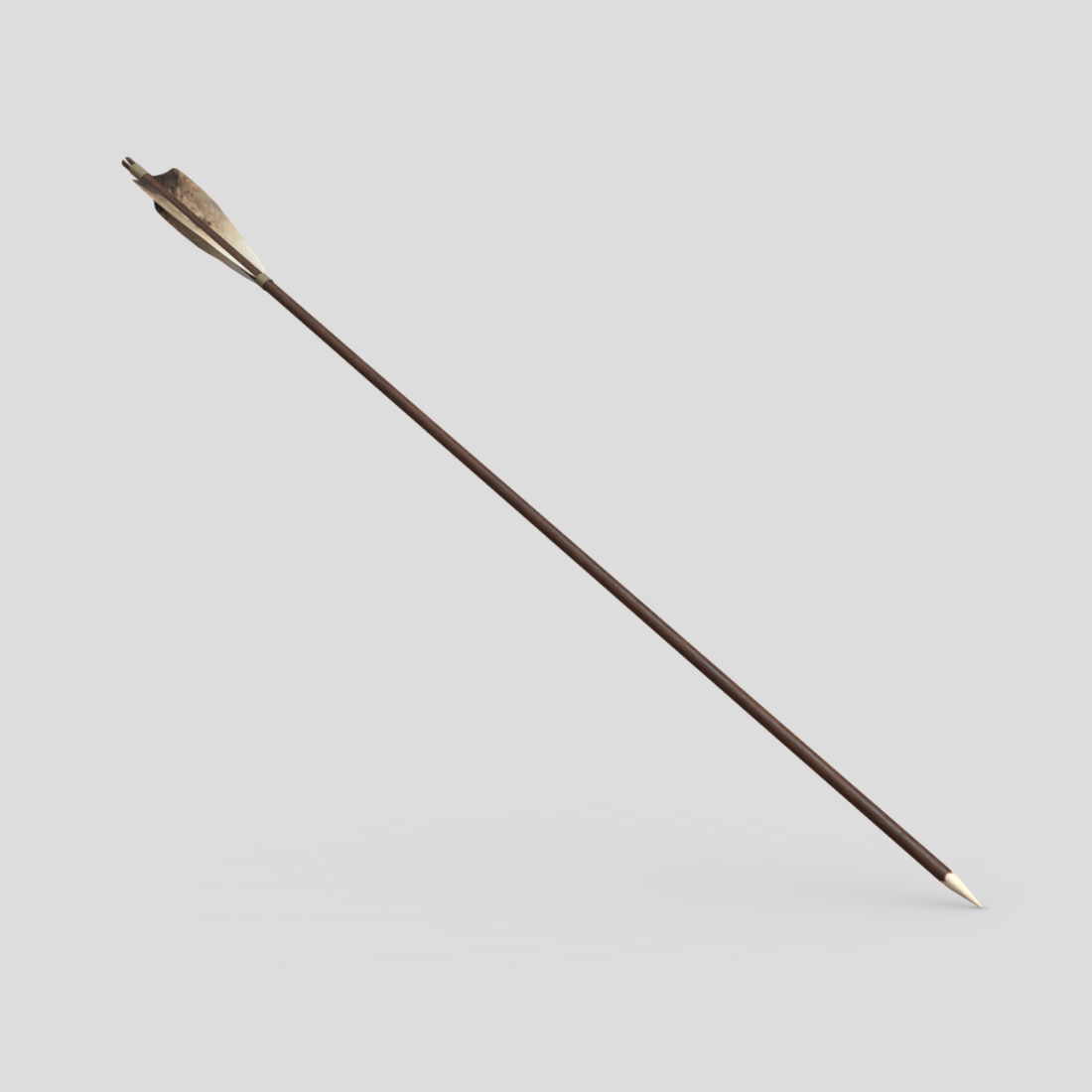 Wooden Arrow 2 - low poly PBR 3d model - plaggy
