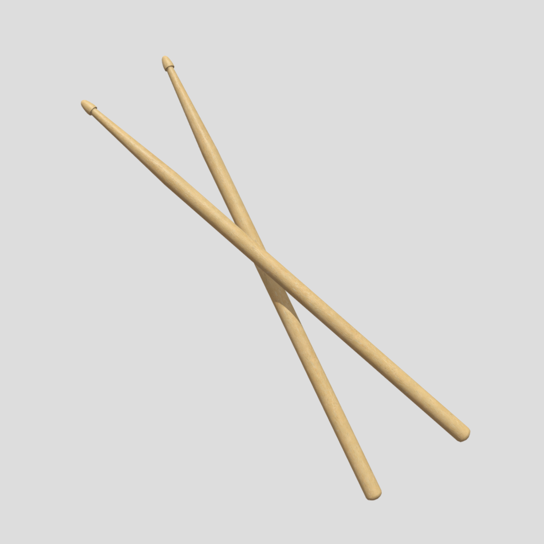 Drumsticks - low poly PBR 3d model - plaggy