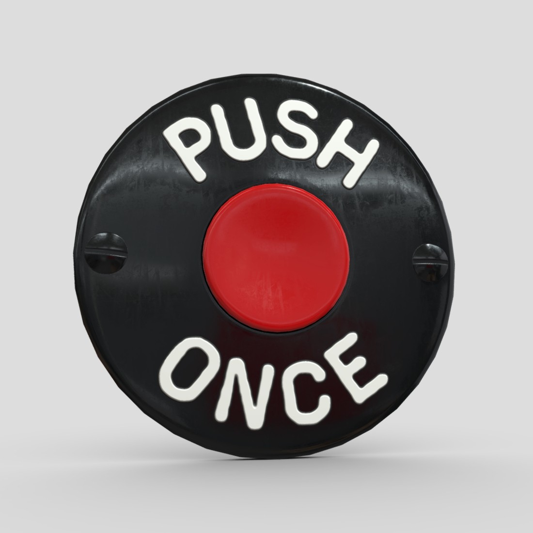 Push Once Button - low poly PBR 3d model - plaggy