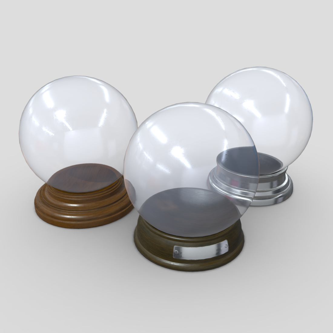 Glass Ball Pack - low poly PBR 3d model - plaggy
