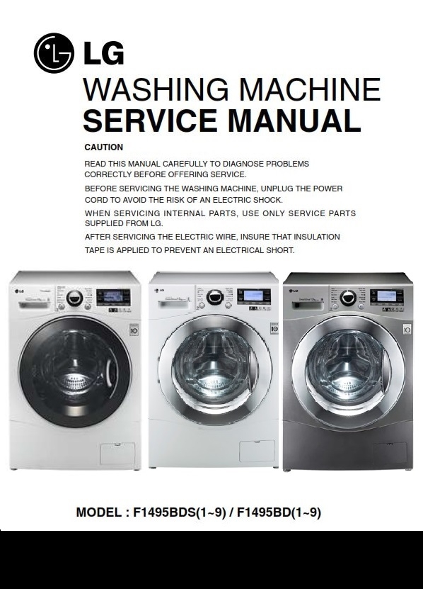 LG F1495BDA F1495BDS Washing Machine Service Manual an - serviceandrepair