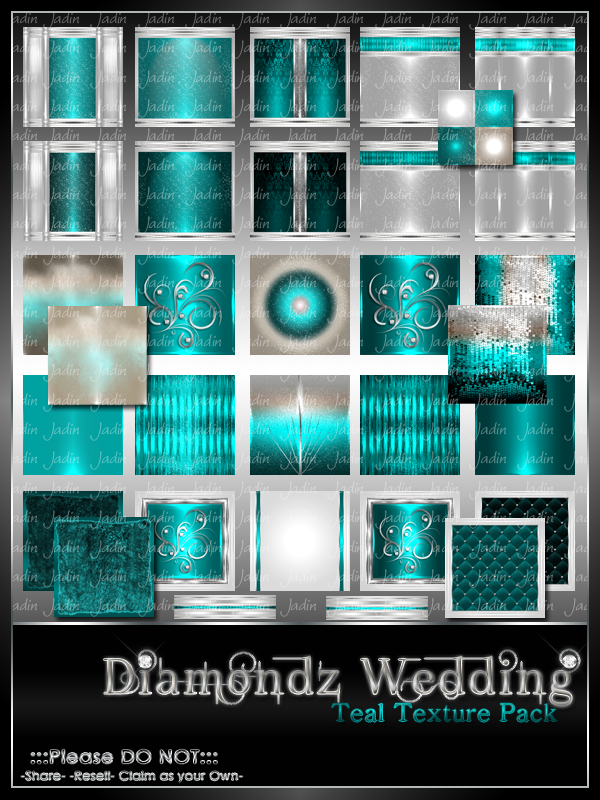 Diamondz Teal Wedding Texture Pack-- $5.00 - Jadin