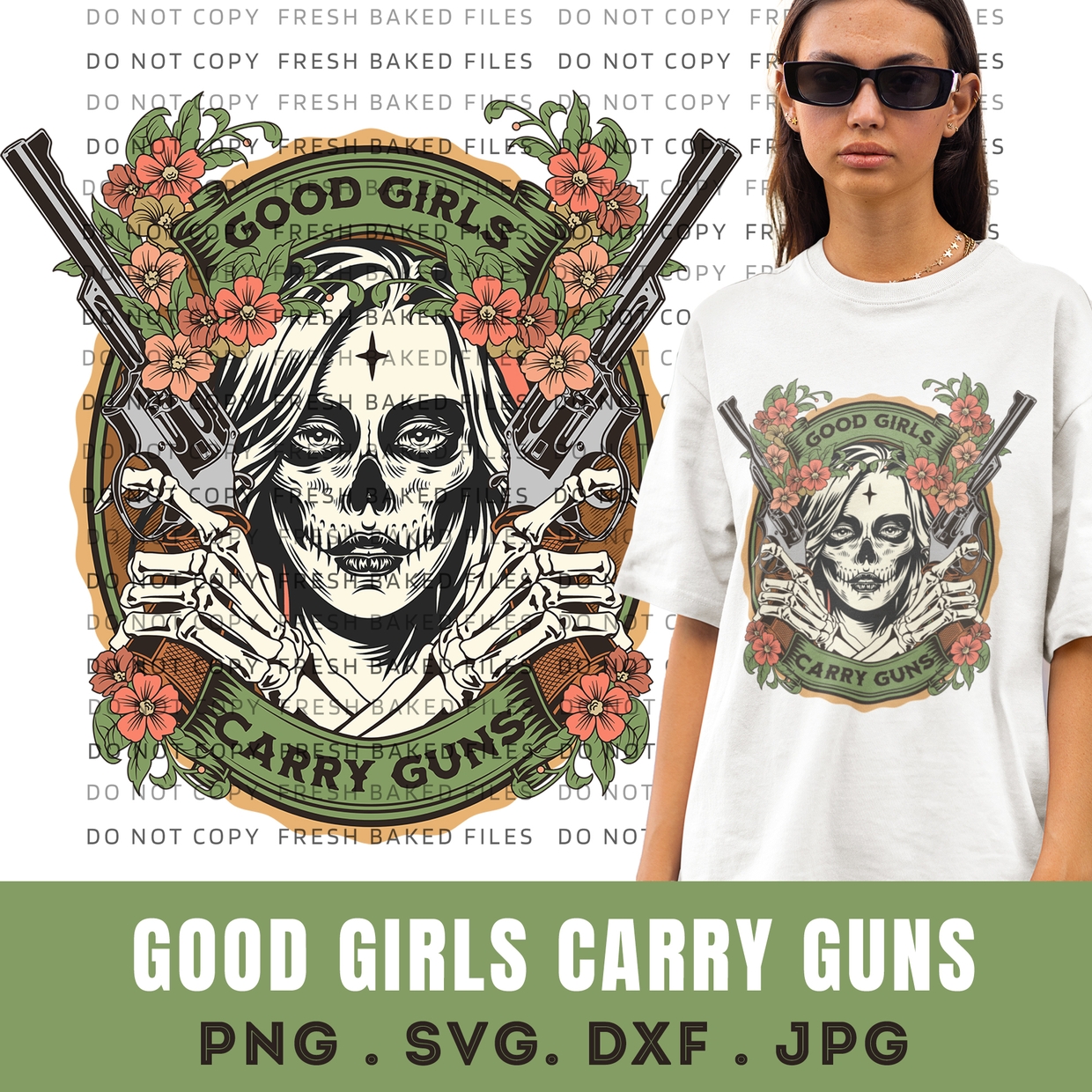 Good Girls Carry Guns Illustration SVG, PNG, DXF, JPG, - FRESH BAKED FILES