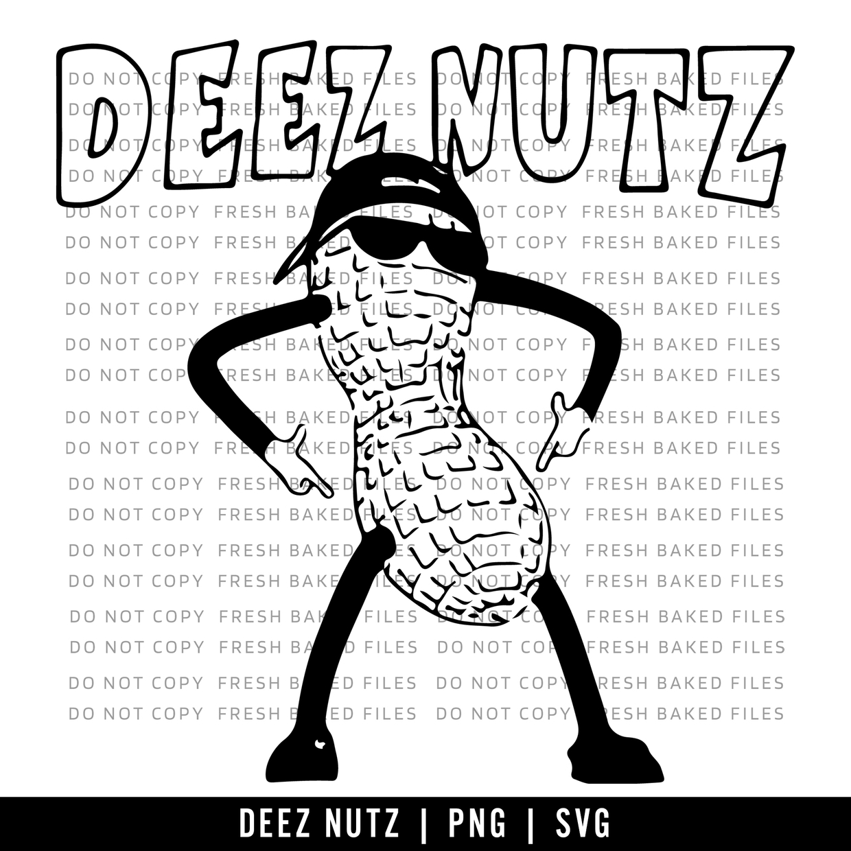 Deez Nuts SVG and PNG File. Mr. Peanut Silhouette SVG. - FRESH BAKED FILES